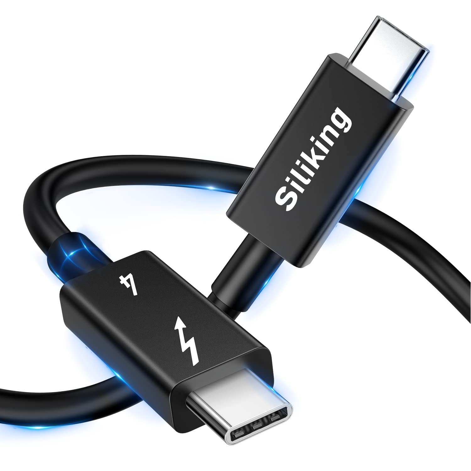 Siliking [Intel Certified Thunderbolt 4 Cable 3.3ft, Thunderbolt Cable with 100W PD Charging and 40Gbps Data Transfer, 8K@60Hz USB C Monitor Cable for MacBook Pro M1 External SSD eGpu