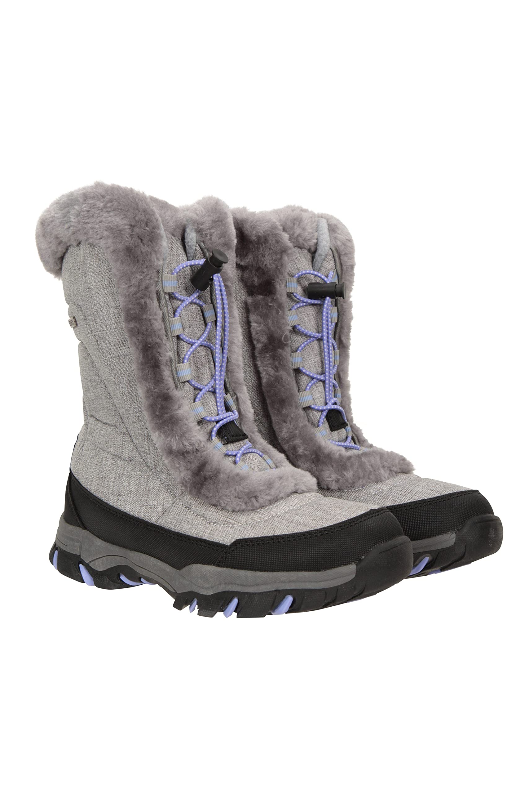 Mountain Warehouse Ohio Youth Snow Boots - Kids Warm Winter Shoes Dark Grey Kids Shoe Size 5 US