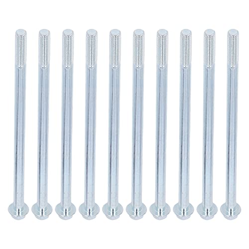 TYTOGE 10 Pcs Half Thread Bolt Fine Thread Carbon Steel Sturdy Lengthened Hex Half Tooth Bolts(10x210)