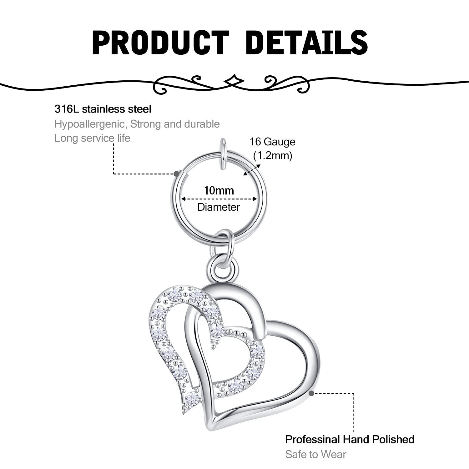MODRSA Clip on Belly Button Rings Fake Belly Piercing Fake Belly Rings non Piercing Navel Ring