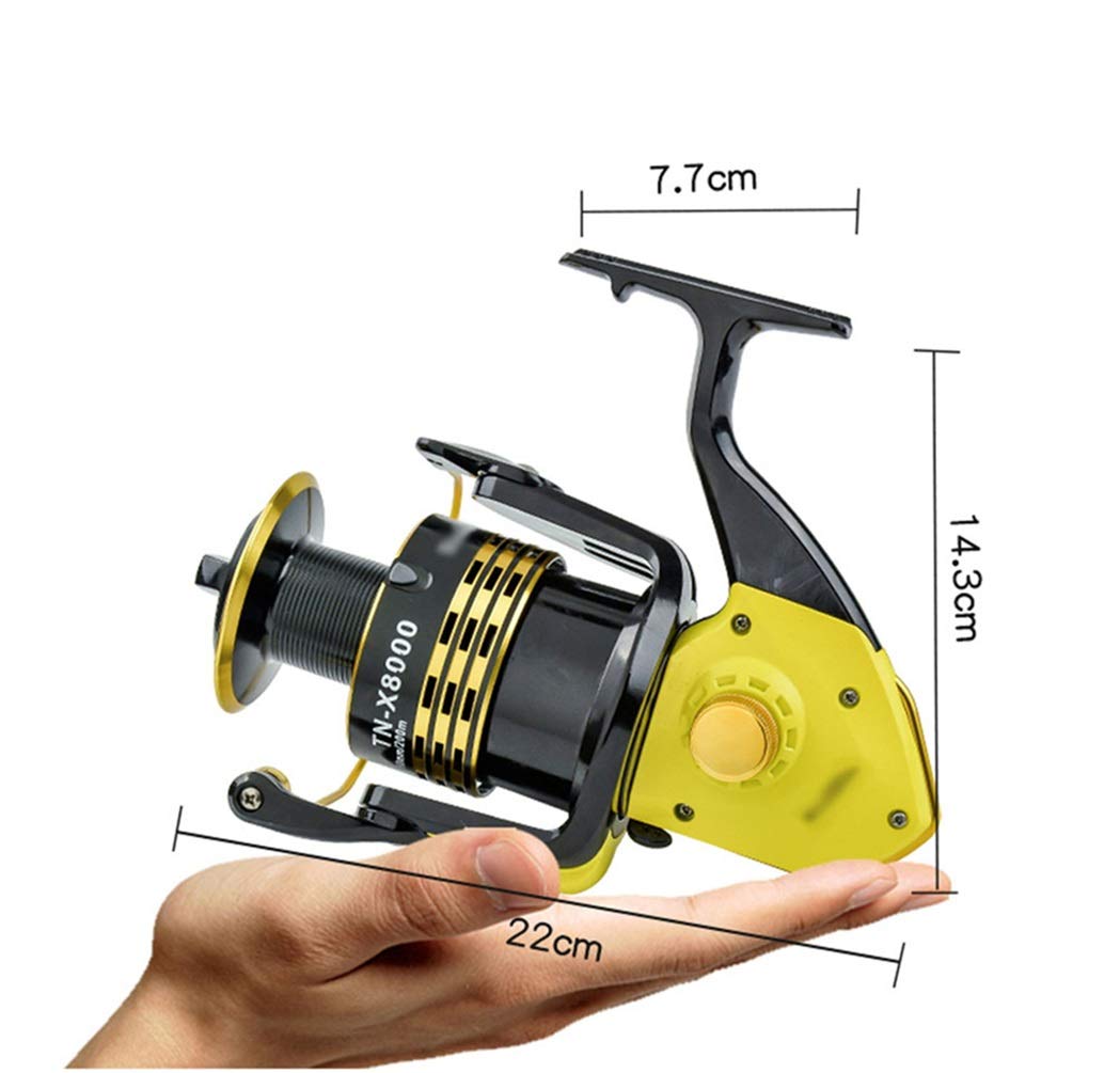 LLJPYX7L Compact Reel Faster line Recovery 10BB Rust-Proof Bearings Interchangeable Left and Right, Suitable for Salt Water and Freshwater Fishing (Color : 9000)
