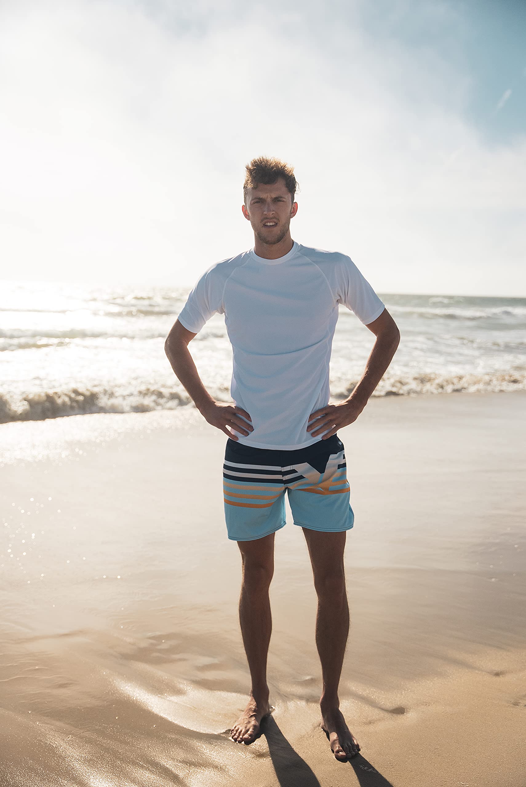 Men's Short Sleeve Water Resistant T-Shirt, UPF 50+ Sun Protection, Sun Block Shirt, Black, XX-Large
