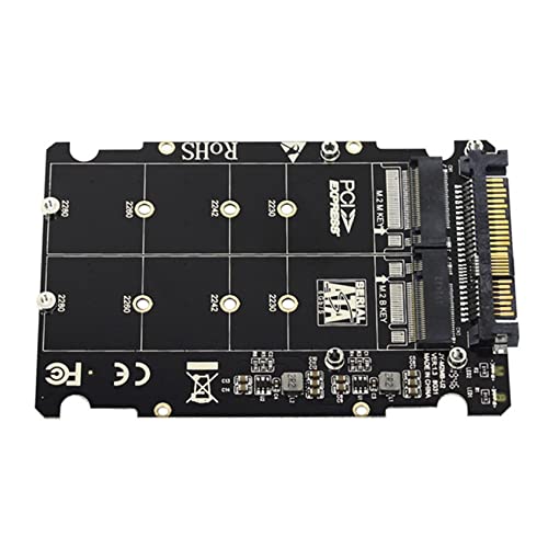 Viupolsor 2X,2 in 1 M.2 NVMe SATA U2PCB M.2 NVME SSD Key M Key B SSD to U.2 SFF-8639 Adapter PCIe M2 Converter Desktop Computer