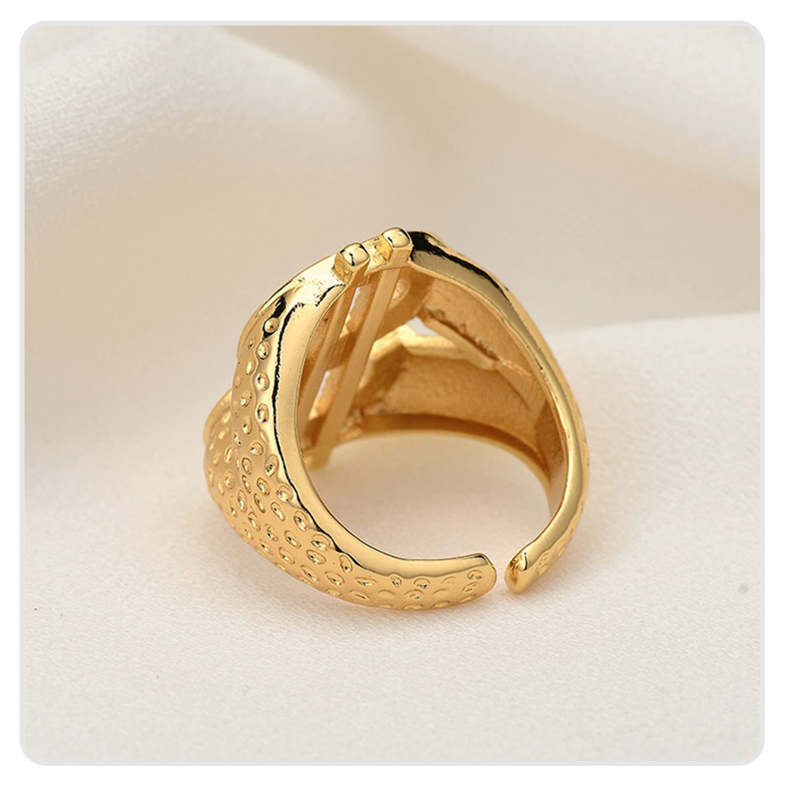 Nsitbbuery Hip Hop Jewelry 18K Gold Plated Adjustable Ring Dollar Sign Ring(Gold)