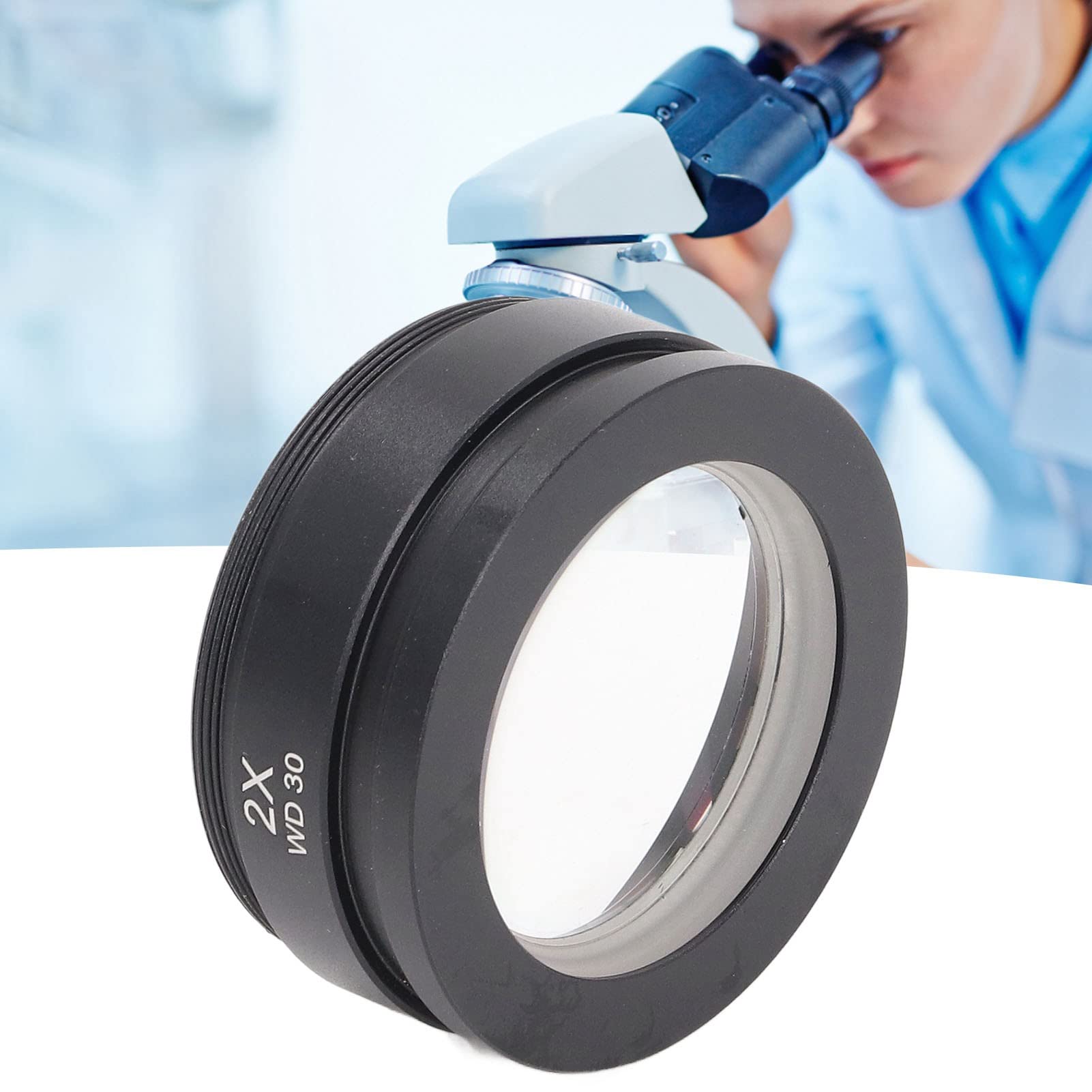 Stereo Microscope Lens, Clear Image Auxiliary Objective Lens Good Match Standard Design WD30 for Replacement