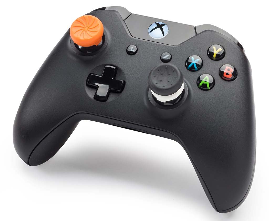 KontrolFreek GamerPack VX for Xbox One Controller | Performance Thumbsticks | 3 High-Rise, 1 Mid-Rise Concave | Black/Orange