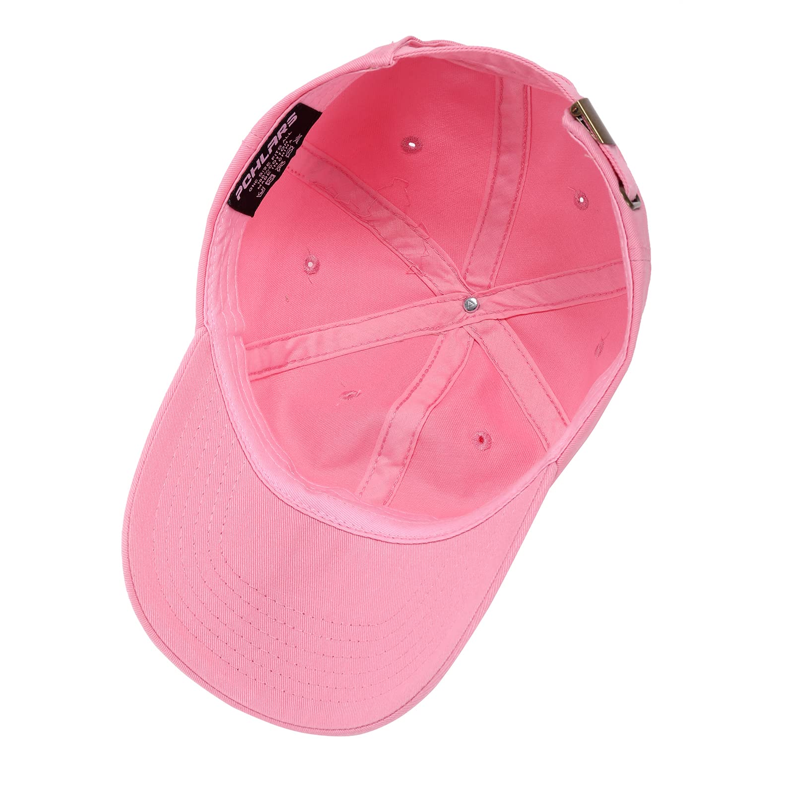POHLARS Adjustable Size Low Profile Cotton Baseball Caps Men Women Premium Dad Hat Unstructured Plain Cap All Season 100% Cotton(Pink)
