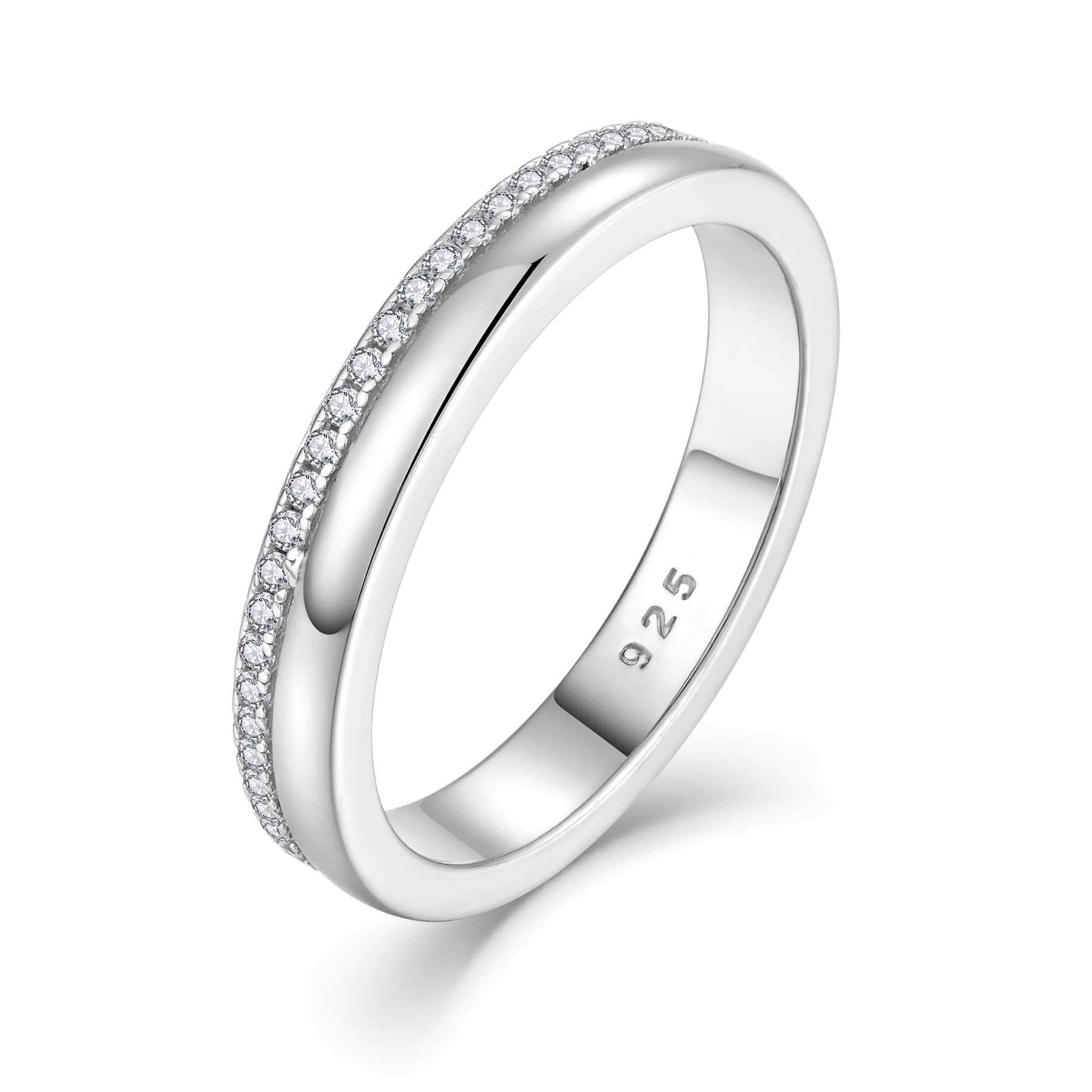 Romieka Rings Women's Eternity Ring 14K White Gold Plated 925 Sterling Silver 5A CZ Anniversary Wedding Engagement Ring, Size9