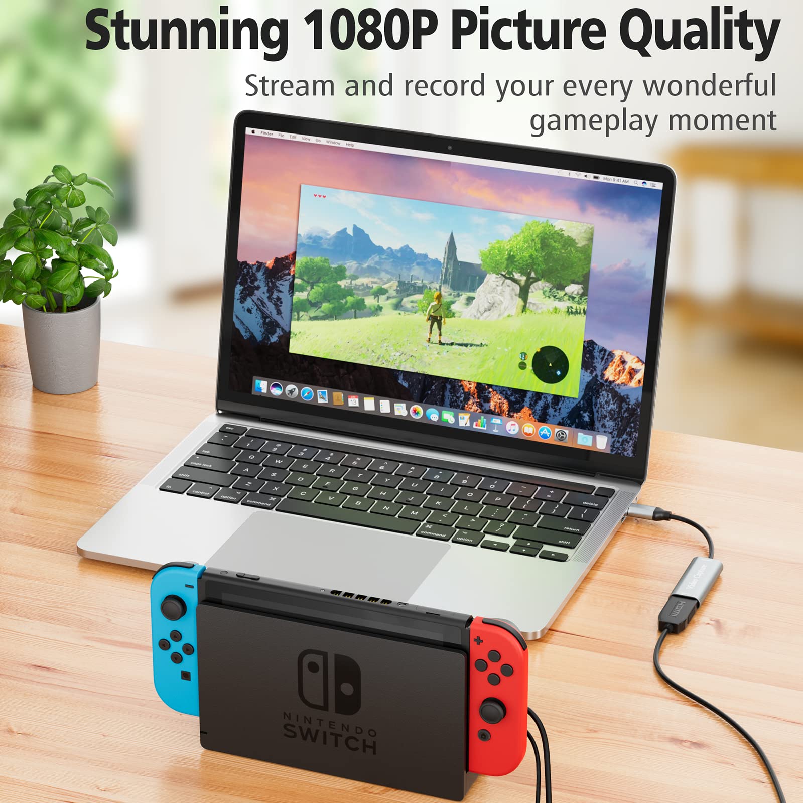 VIXLW Video Capture Card, 4K Hdmi to 1080P USB C Capture Card for Gaming Streaming Conference, Video Capture Device for Windows/Mac OS PS4 Switch Xbox