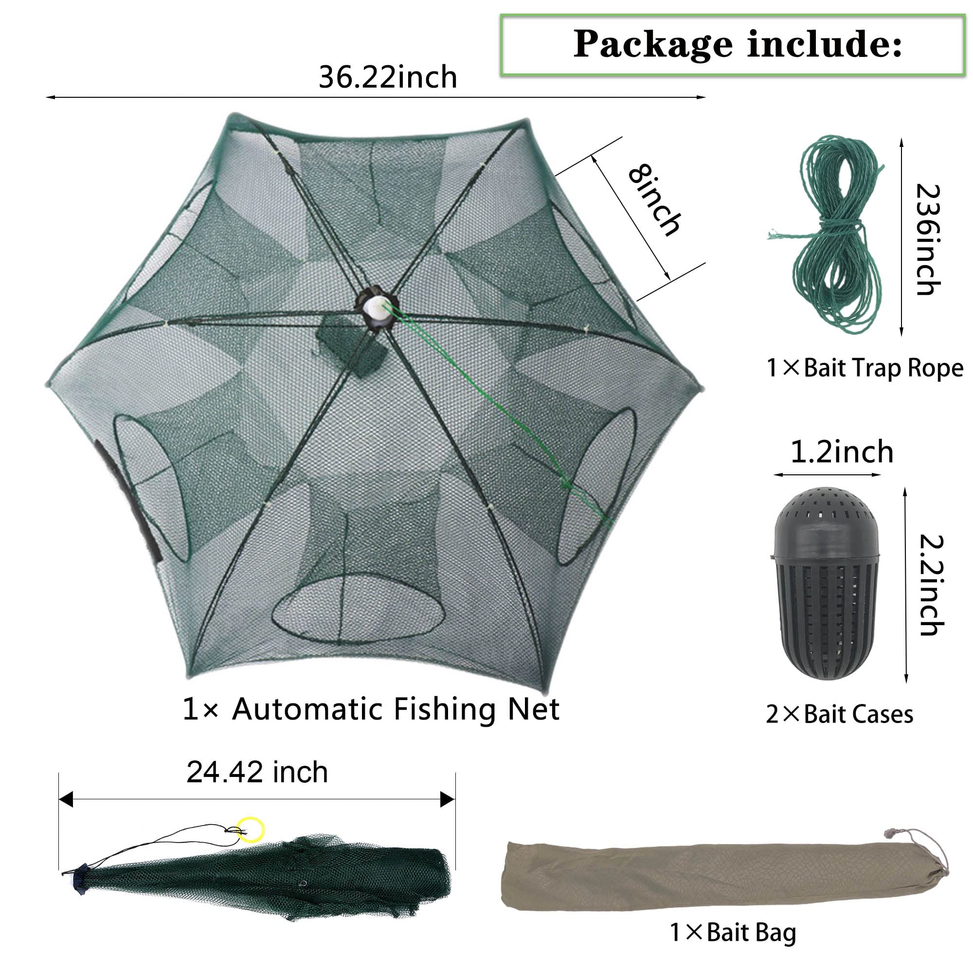 Nswdhy New Foldable Fishing Trap Cast Dip Cage Crayfish Crab Fish Minnow Crawdad Shrimp Net Trap