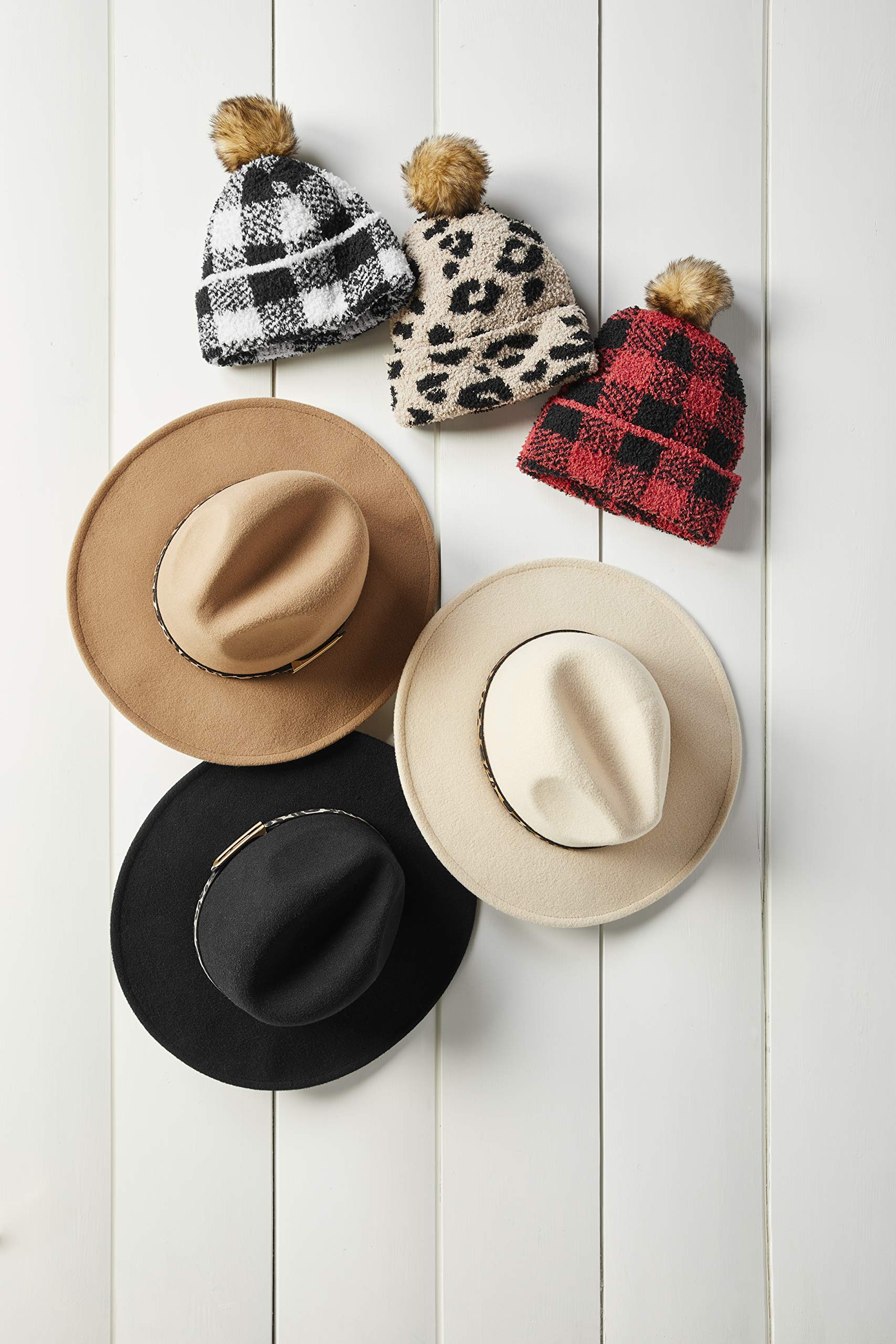 Mud Pie Women's Leopard Band Fedora, Tan, One Size