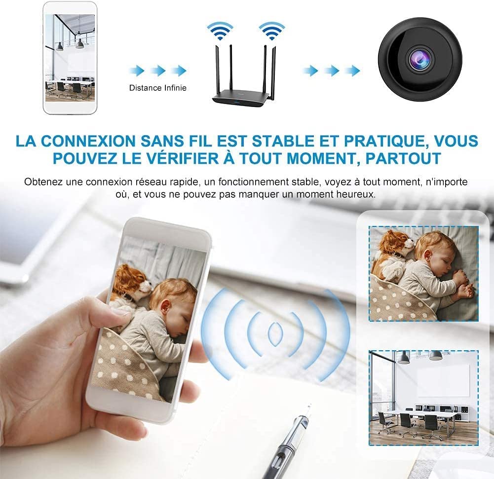 MDGLSYEE 2023MDGLSYEE Wireless Security Camera Mini Outdoor/Indoor with Audio,Hidden Camera,Home Surveillance Camera, 1080P IP HD Build-in Battery 350mah,Infrared Night Vision Dome Camera(Pack-3)