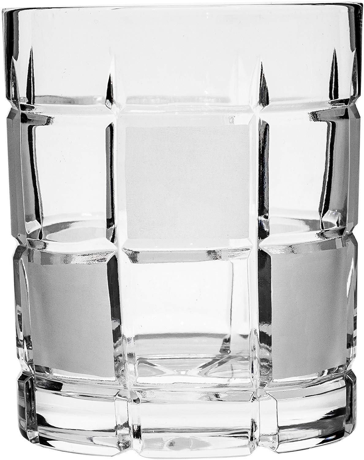 Premium Set of 2 Hand Made Crystal Scotch, Bourbon & Whiskey Rocks Glasses, Thick Weighted Bottom, Old Fashioned Glassware