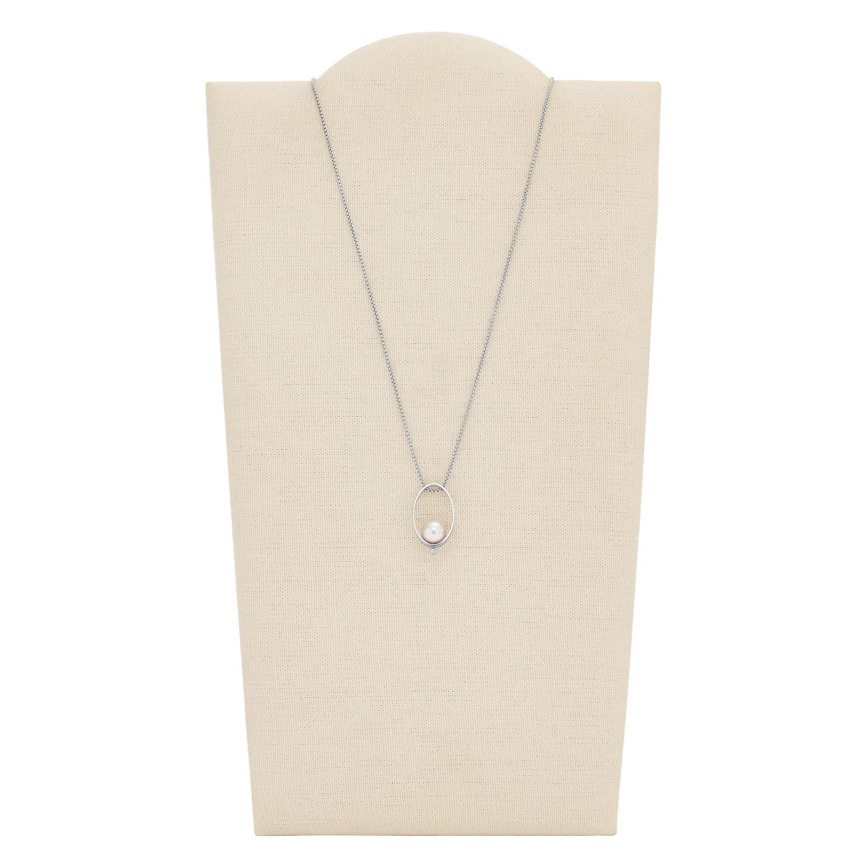 Skagen Women's Agnethe White Glass Pearl Pendant Necklace (Model: SKJ1608040)