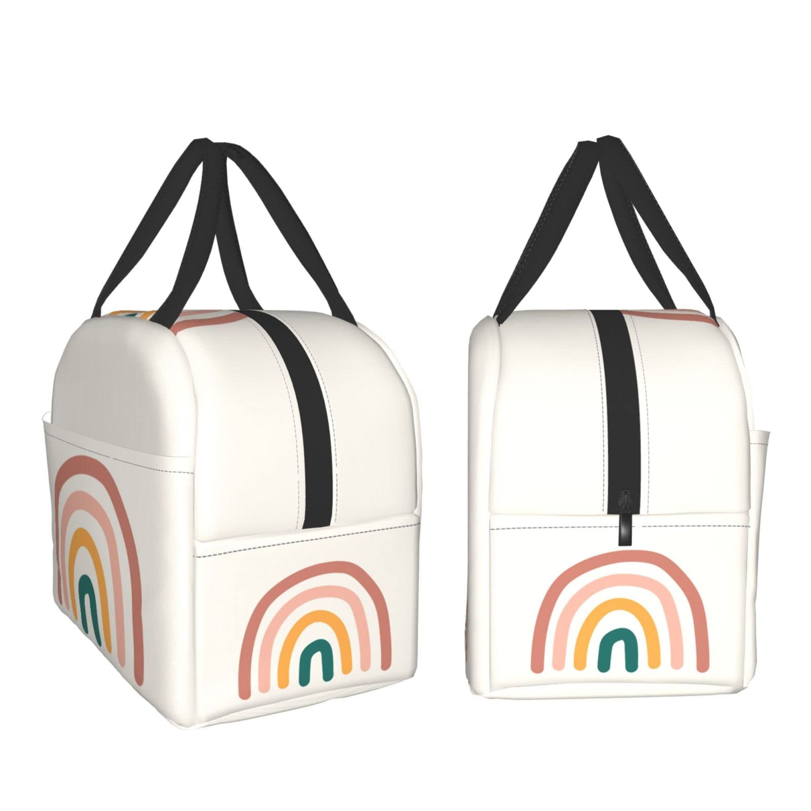 Senheol Boho Rainbow Lunch Box, Insulation Lunch Bag for Women Men, Reusable Lunch Tote Bags Perfect for Office Camping Hiking Picnic Beach Travel