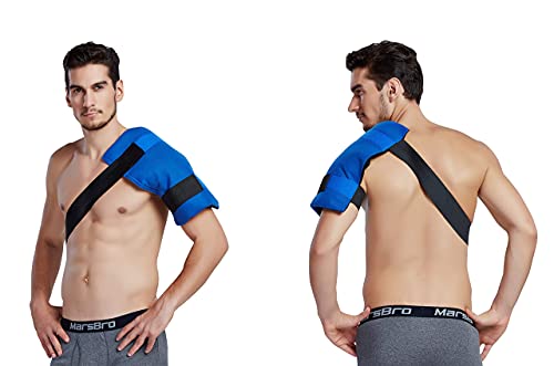 Koo-Care Large Flexible Gel Ice Pack & Wrap with Straps for Hot Cold Therapy - Pain Relief for Shoulder Rotator Cuff, Back, Hip, Knee Replacement Surgery, Shin Splint Injuries Reusable - 11" x 14"