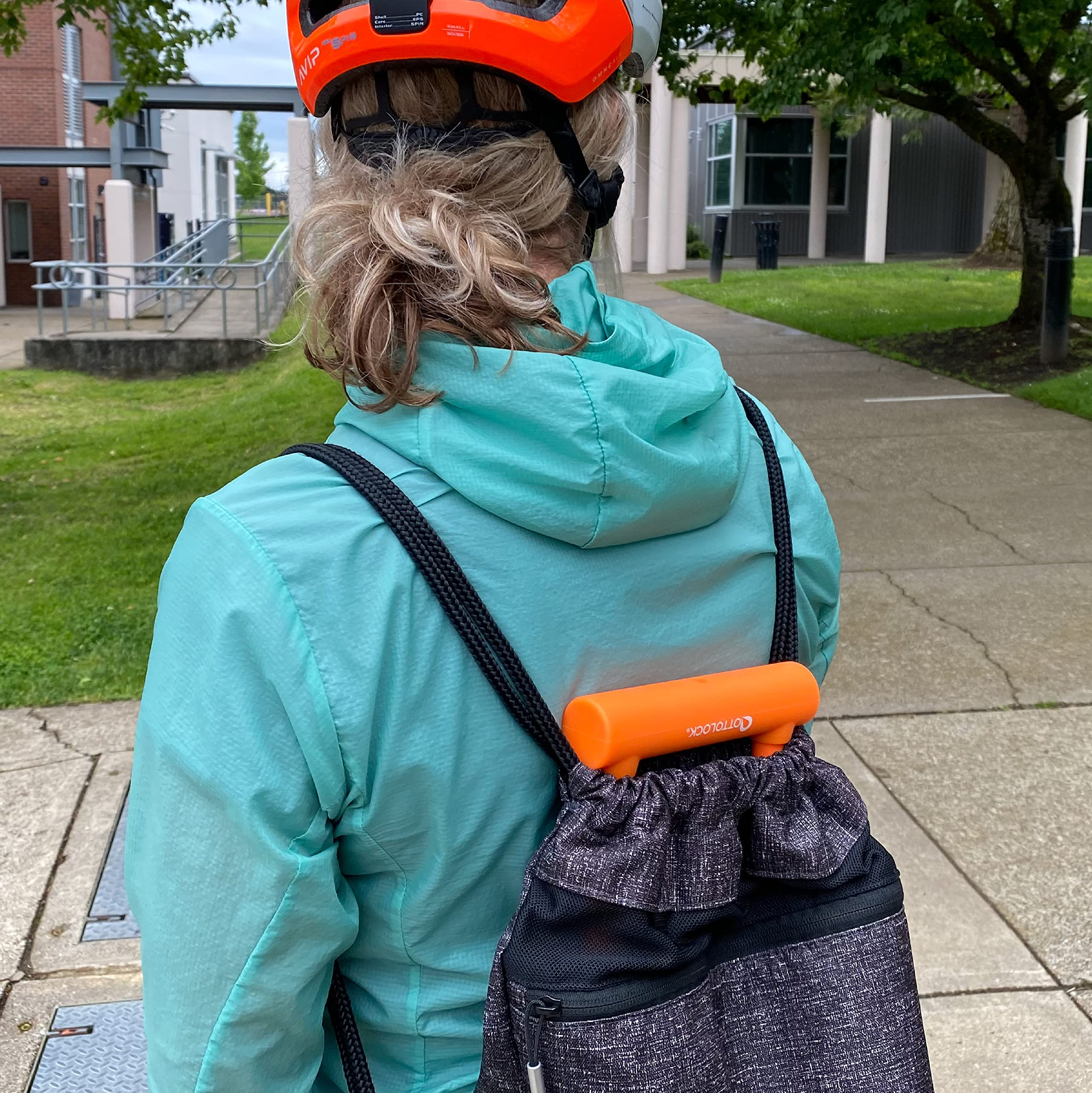 OTTOLOCK Sidekick XL Full-Size U-Lock | Lightweight Silicone-Coated Bike Lock, Orange