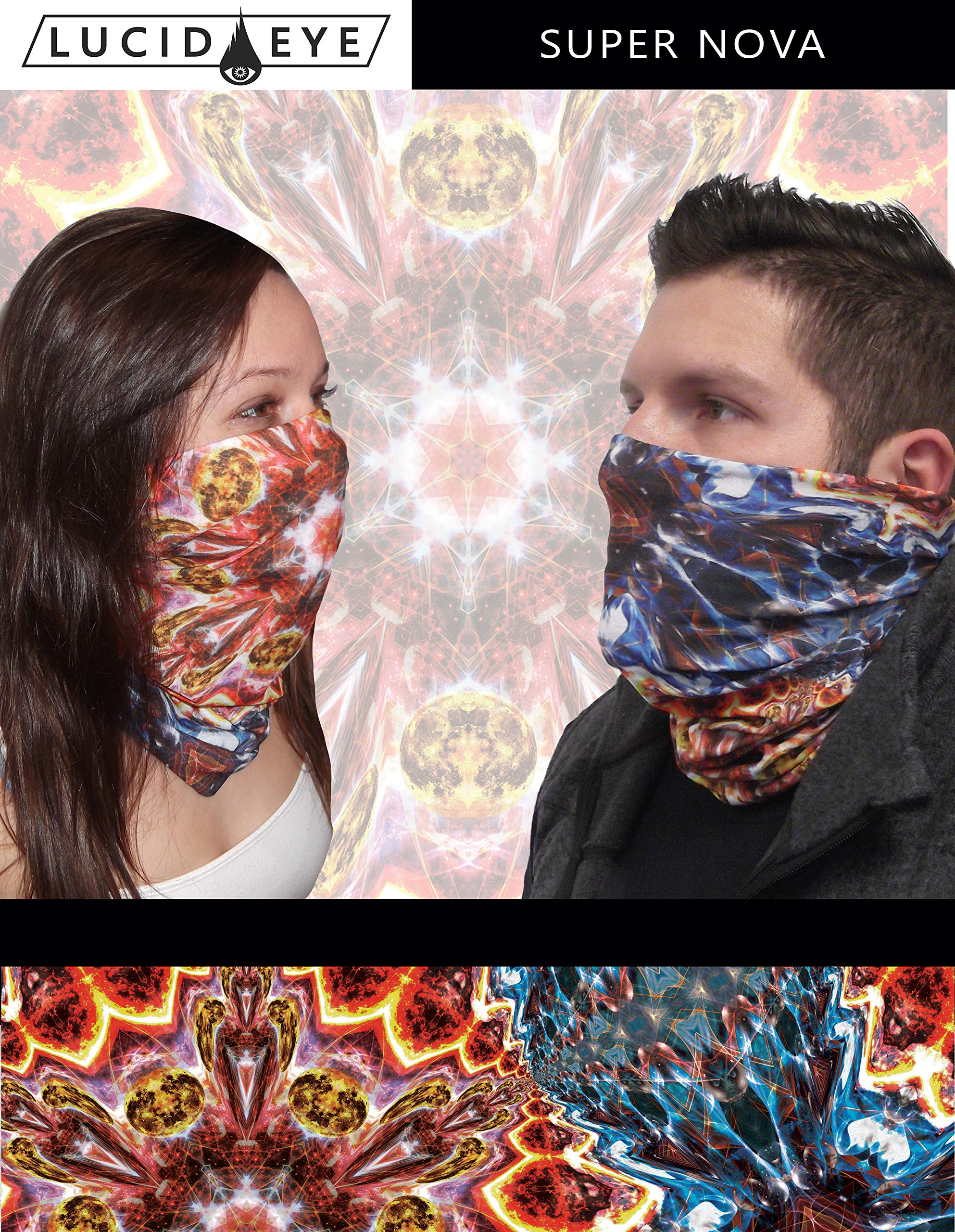 Lucid Eye Neck Gaiter Multipack 3PCS, Rasta Festival Series, Stretchy Tube Scarf