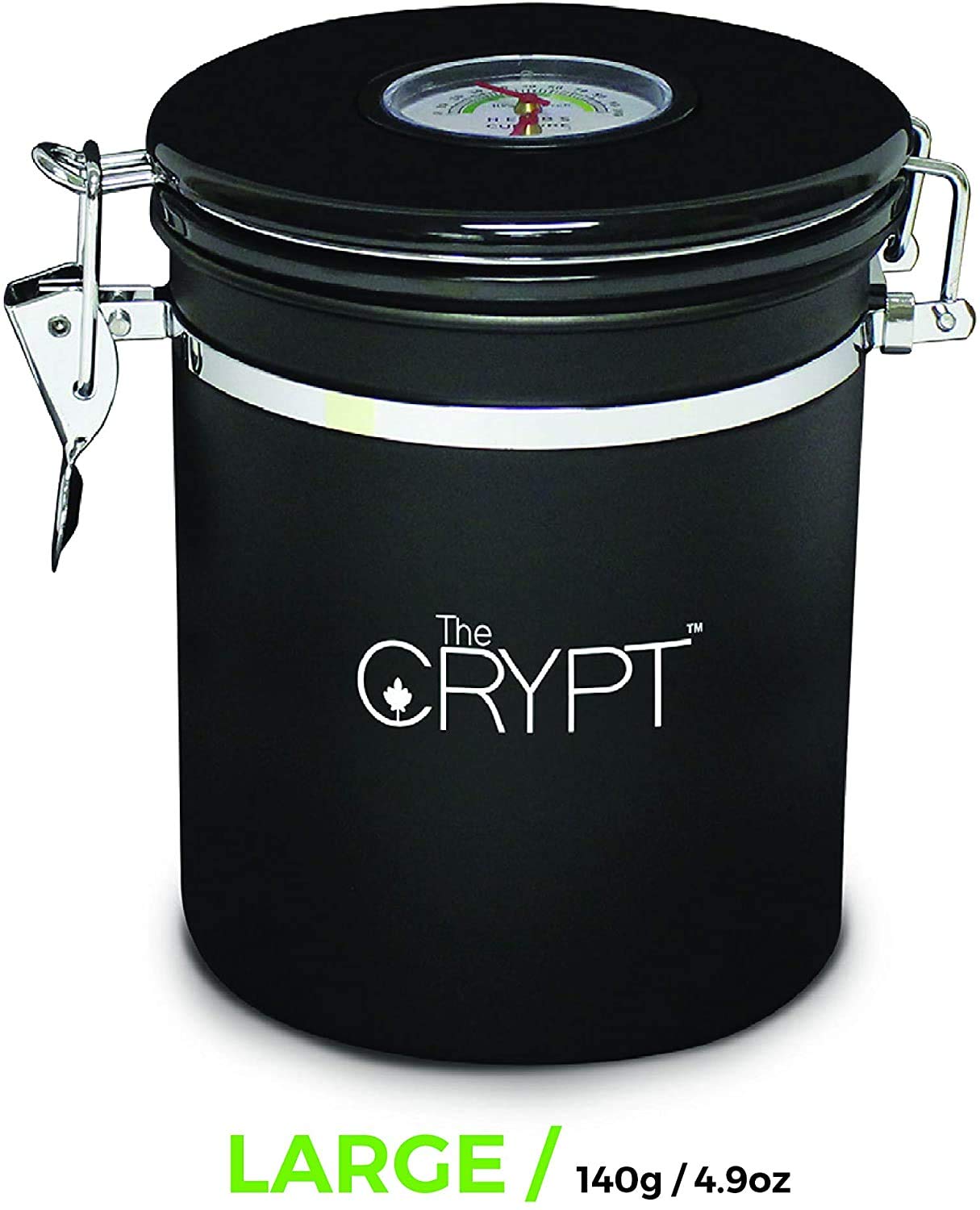 Liphontcta CRYPT - Cannister for humidity controlled storage with built in Hygrometer โ Airtight Jar & Water Proof Keeps Herbs Fresh (1.5L)