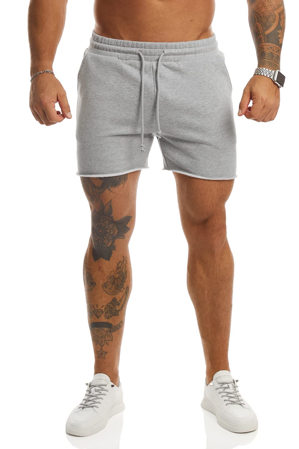 Ouber Men’s Workout Squatting Shorts Slim Fit Gym Weightlifting Bodybuilding Grey,M