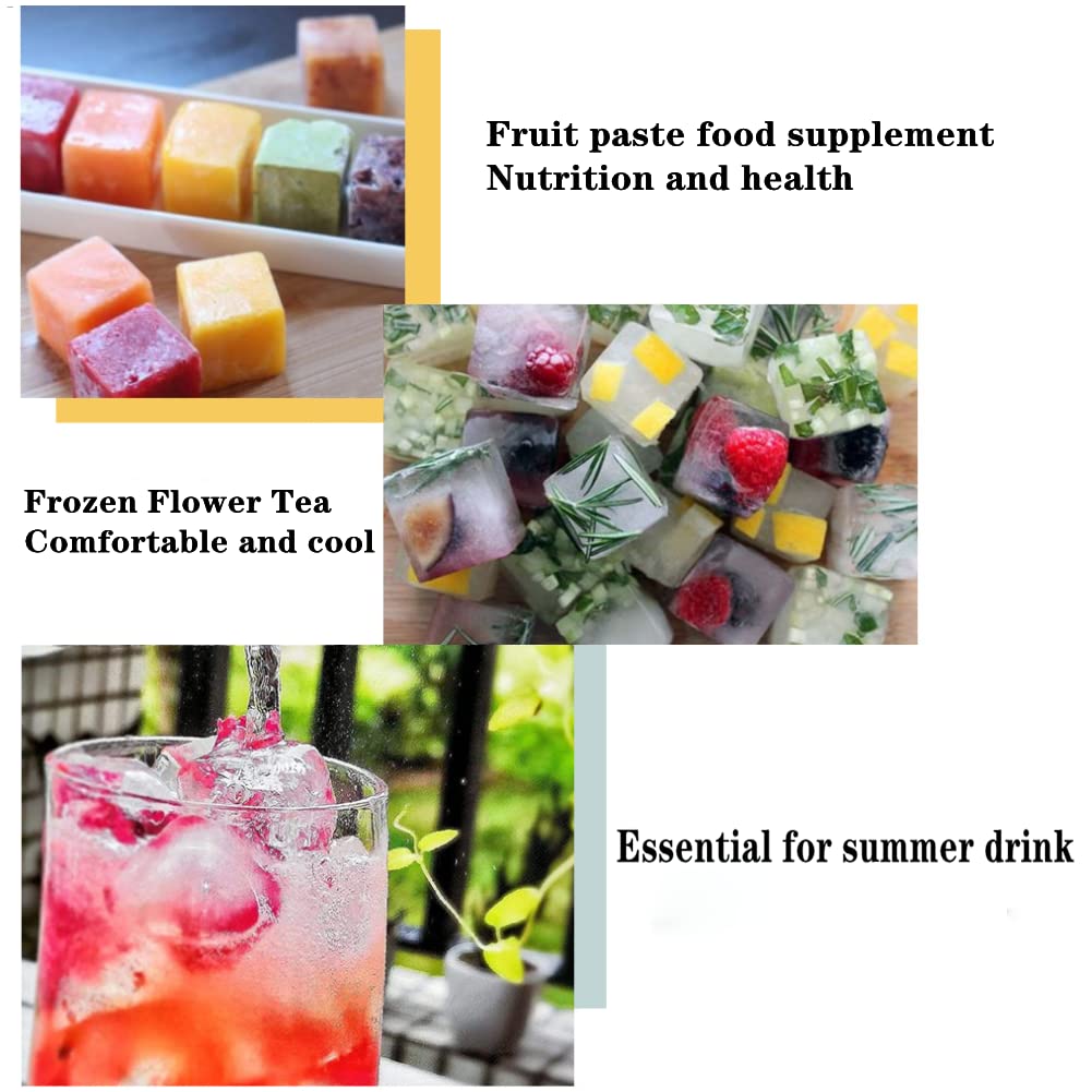 TAO CICADA Ice Cube Tray, 3 Pack Silicone Ice Cube Molds, Silicone Ice Cube Trays, Silicone Ice Trays, Easier to Release, BPA Free for Alcohol/Coffee/Beverages (Pink, Light blue, Purple)