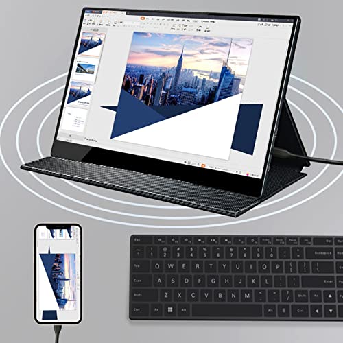 WWJ 13.3 Inch Portable Monitor, 1080p Mini HDMI USB Computer Monitor, Smart Case Included