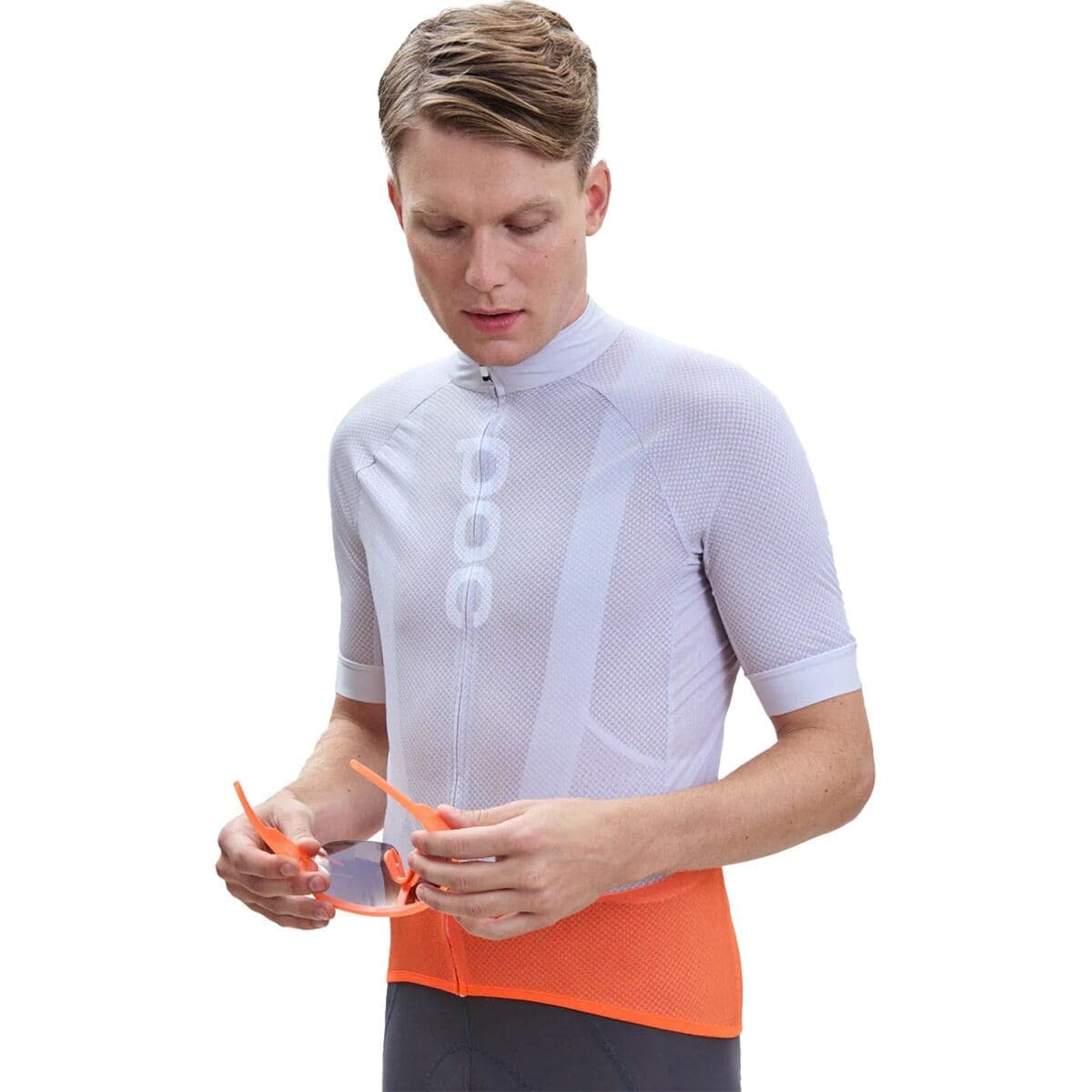 POC Flair Sock Mid Cycling Apparel Road Granite Grey/Lemon Calcite LRG
