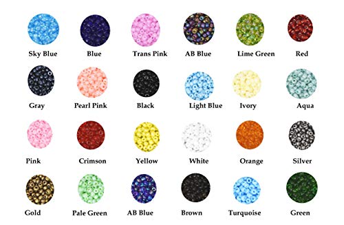 Mandala Crafts Glass Seed Beads for Jewelry Making - 9000 8/0 Seed Beads Small Beads Kit for Tiny Beads Jewelry Bracelet - 3mm Multicolor Seed Beads 8/0 Mini Pony Beads for Necklace