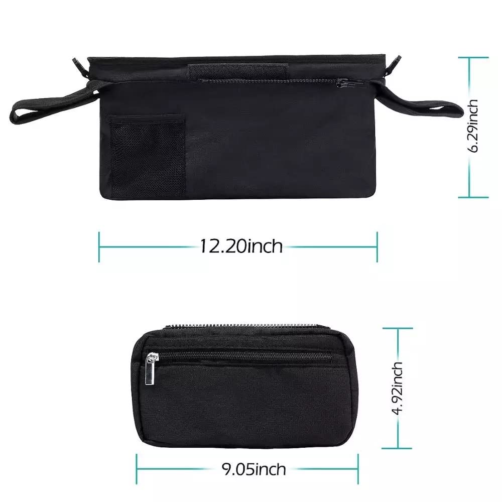 Universal Baby Stroller Organizer with Diaper Storage, Insulated Cup Holders, Secure Straps, Detachable Bag, Pockets for Toys, Phone and Keys for Parents. Non-Slip Design, Fit All Strollers.