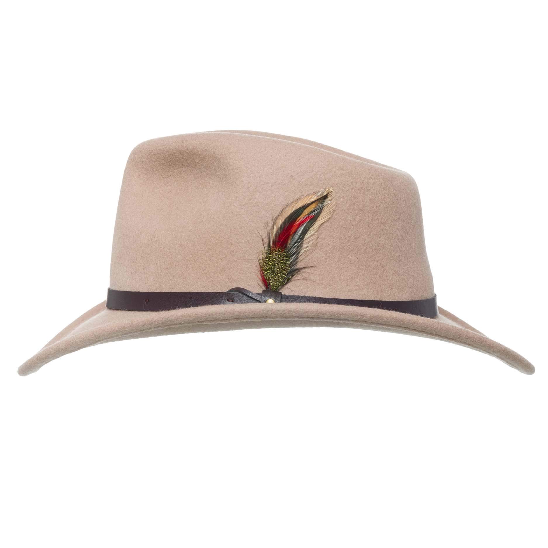 Mens+Outback+Wool+Cowboy+Hat+Montana+Putty+Crushable+Western+Felt+By+Silver+Canyon