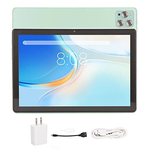 VINGVO Gaming Tablet, 6GB RAM 256GB ROM 10in Tablet 5MP 13MP Camera for Business (Green)