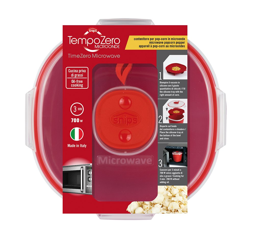 Snips, 6-Cup Microwave Popcorn Popper, Red