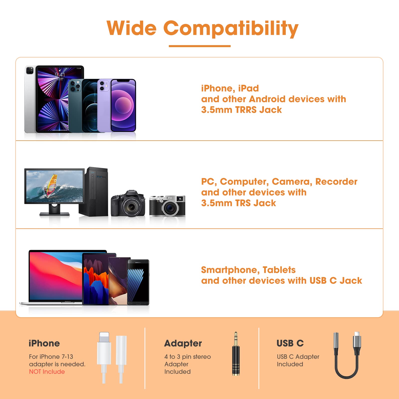 PoP voice Dual Cores Lavalier Lapel Microphone for iPhone Phone Camera Professional Omnidirectional Clip on Mic for Video Recording Blogging Vlogging Interview Portable Lav Mic for YouTube Podcast