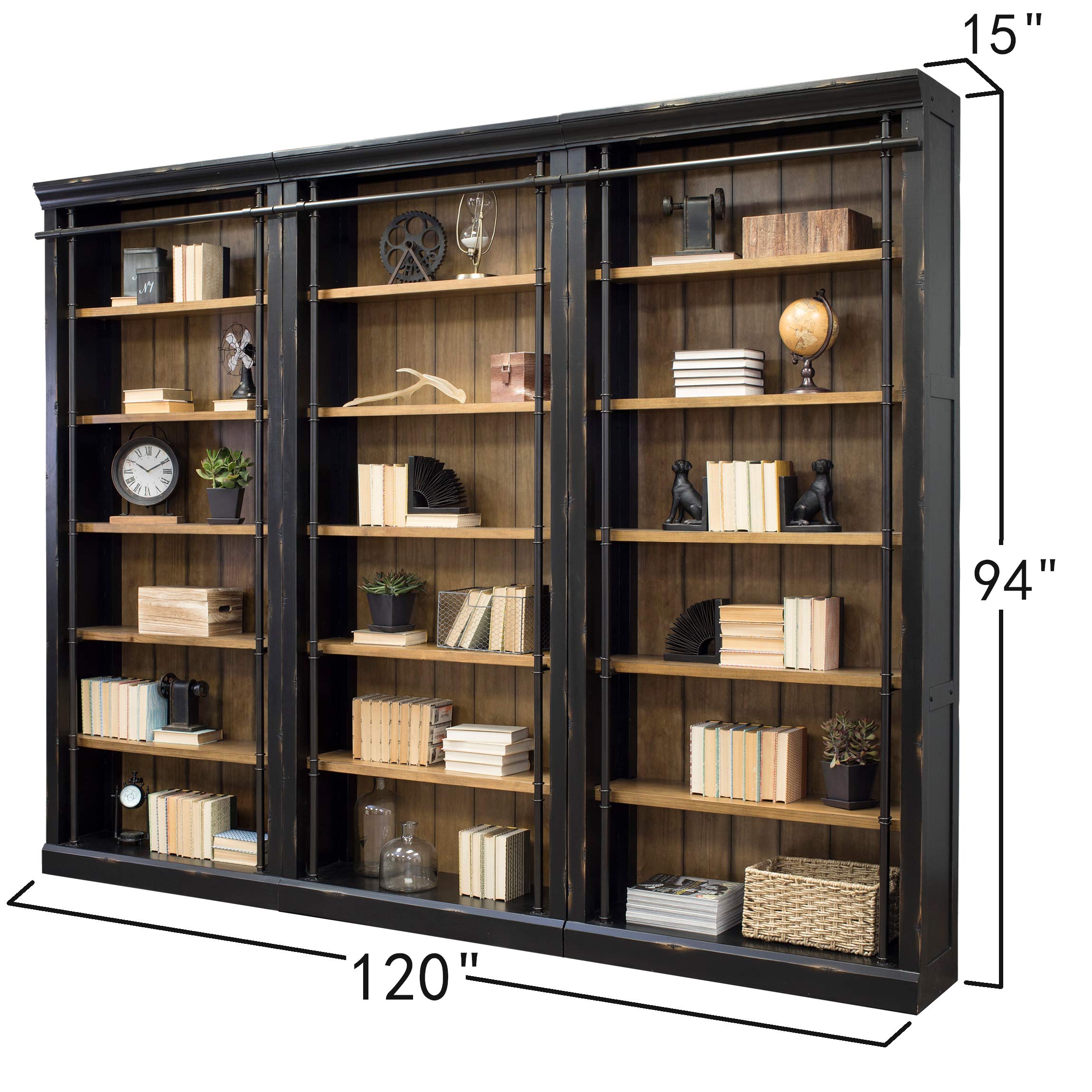 Martin Furniture Toulouse 3 Bookcase Wall, Brown