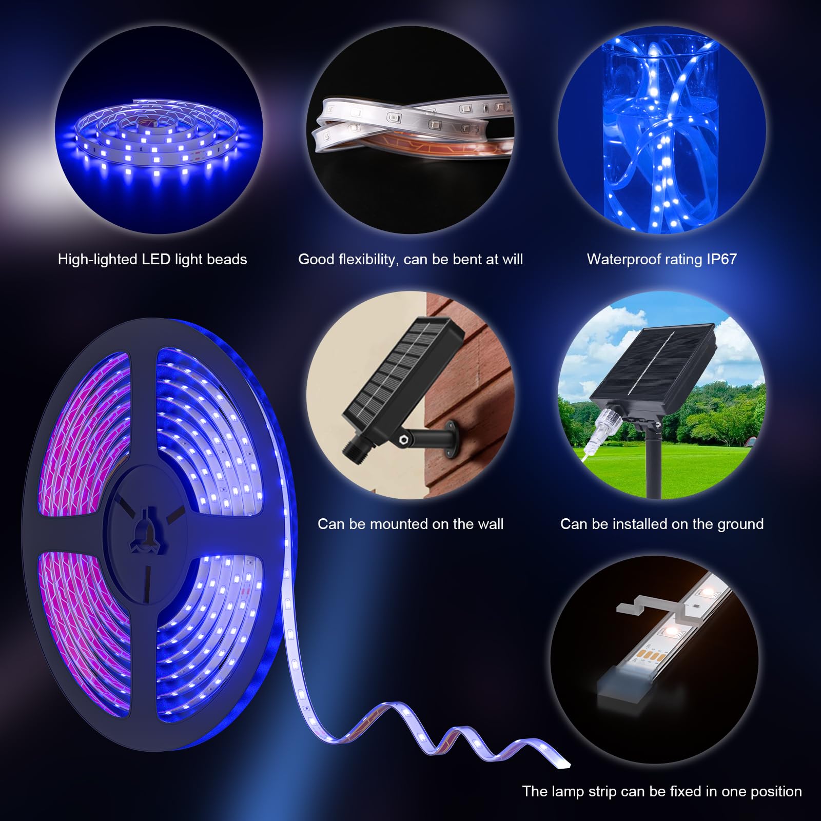MIHEAL 98.4FT/30M,RGB LED Light Strip LEDs Bright 5050 SMD Color Changing LED Strip Lights Flexible Tape Light Kit with 44 Keys IR Remote Controller for Kitchen Home Party …