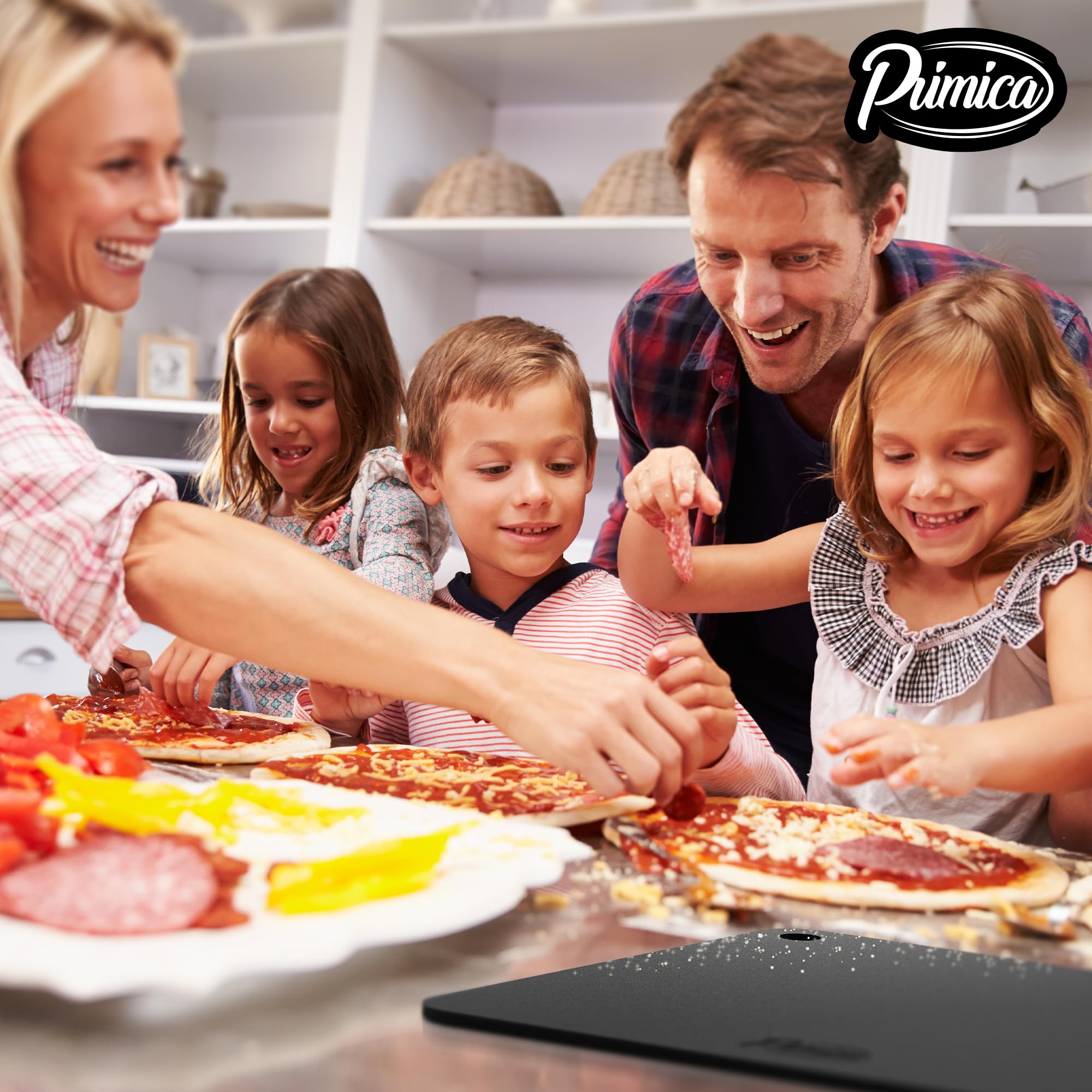 Primica Pizza Steel for Oven - Durable Steel as Alternative to Pizza Stone - High Quality Steel for BBQ Grill and Bakings (13.6” x 13.6”)