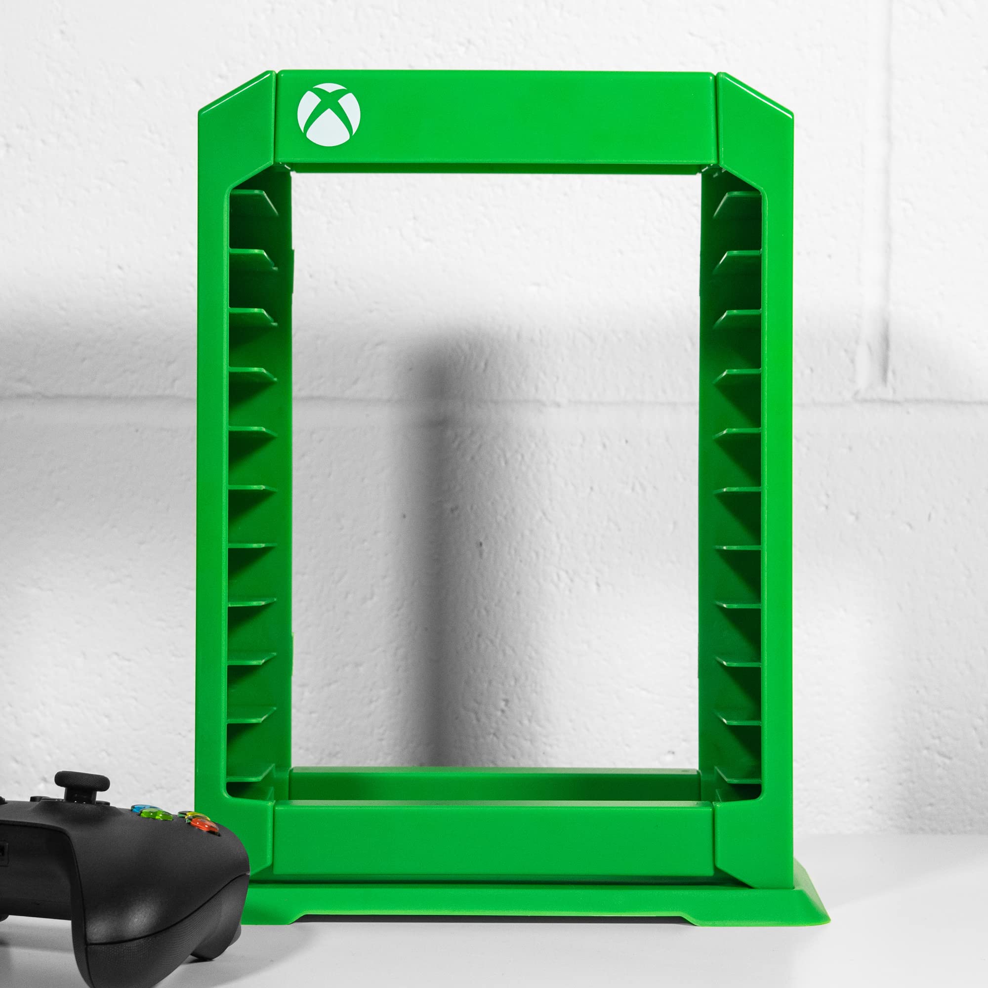 Numskull Official Xbox Premium Storage Tower, Game Stand for Xbox Series X S and Xbox One - Holder Stores 10 Games or Blu-Ray Cases, 2022 Edition
