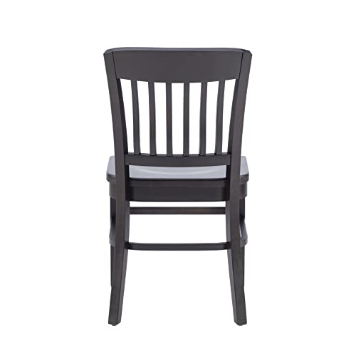 Linon Dark Brown Audrey Slatted Back Fully Assembled Set of 2 Side Chair, Dining Height