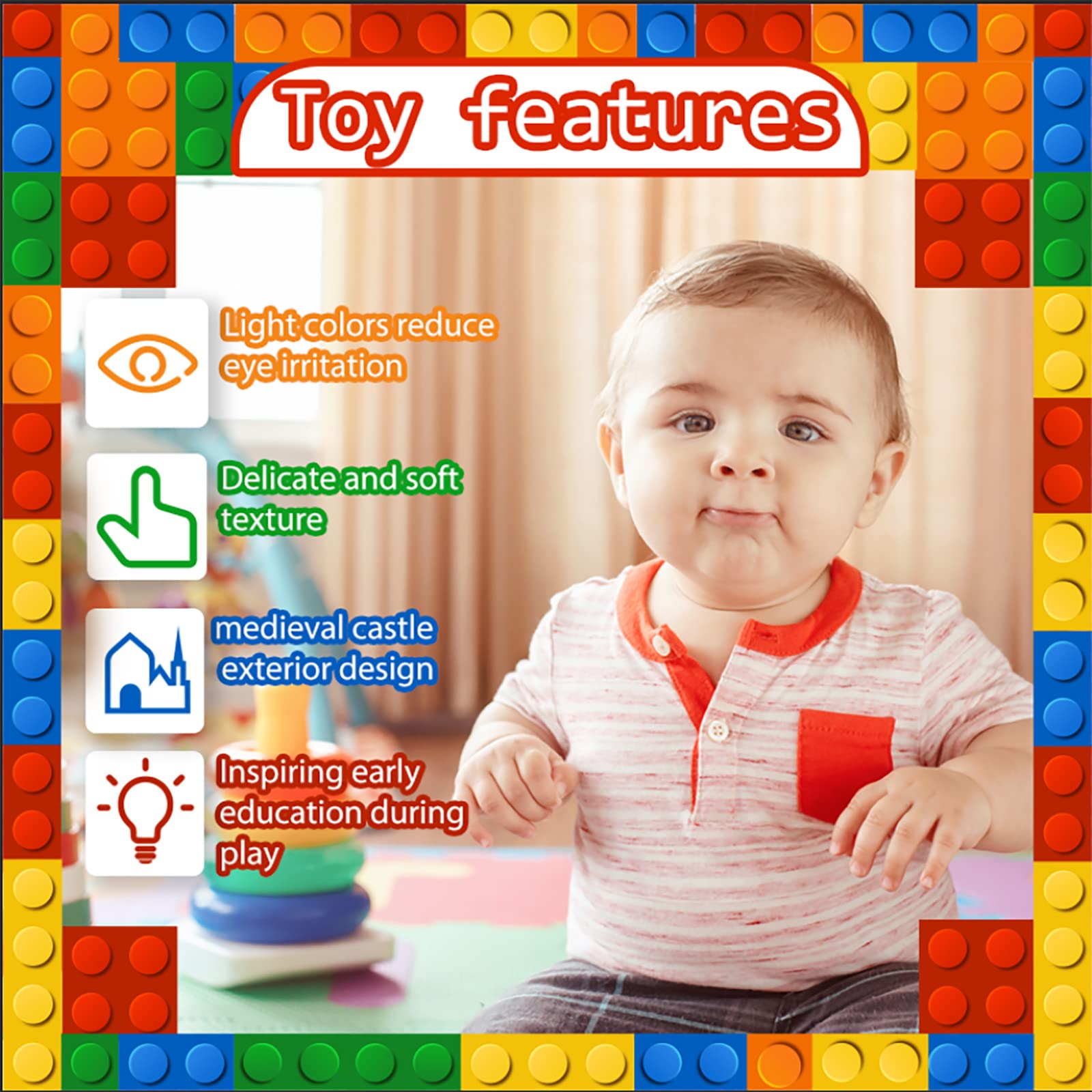 Ryfan Stacking Cups,Stacking Toys for Toddlers 1-3 Year,Baby Toys,5 Pcs Soft Silicone Building Blocks | Teethers | Early Educational Learning Stacking Tower,As a Gift, Baby Blocks are Perfect for Kid