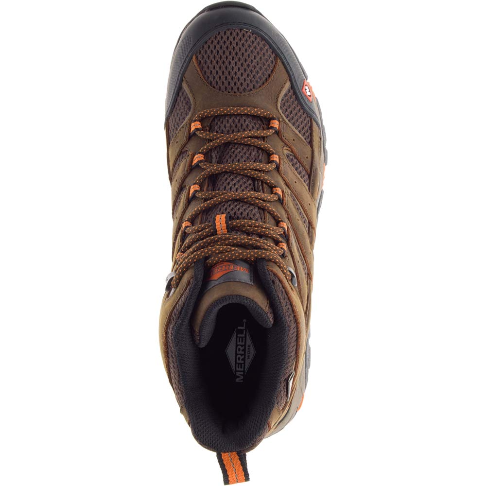 Merrell Men's Moab Vertex Mid Waterproof Static Resistance Construction Boot, Clay, 9