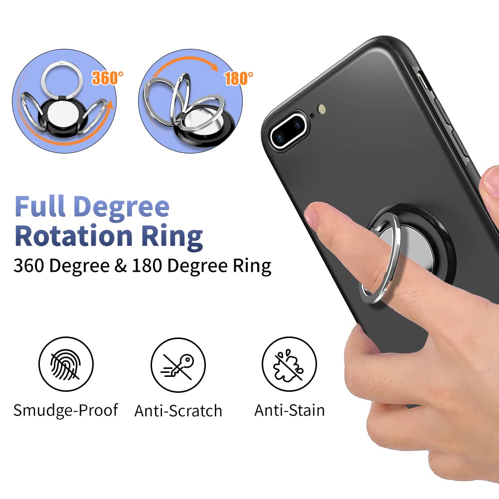 Magnetic Case for iPhone Xs/X, Anti Peep Magnetic Adsorption Double-Sided Privacy Screen Protector Clear Back Metal Bumper Antipeep Cases Anti Peeping 2 Sided Cover for iPhone 7 Plus Black