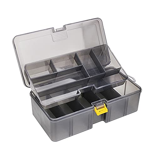 Multifunction Tackle Storage Box Double Layer Thick Lure Box Storage Box Bait Accessories Tool Box Plastic Box Fishing Gear Fishing Lure Hook Tackle Excellent waterproof performance