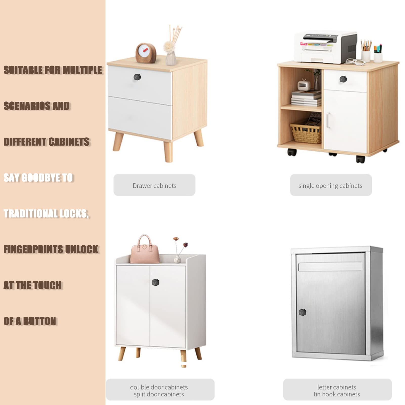 L28 Fingerprint Cabinet Lock Smart Fingerprint Drawer Lock File Drawer Wardrobe Lock L28 Fingerprint Cabinet Lock Smart for Family