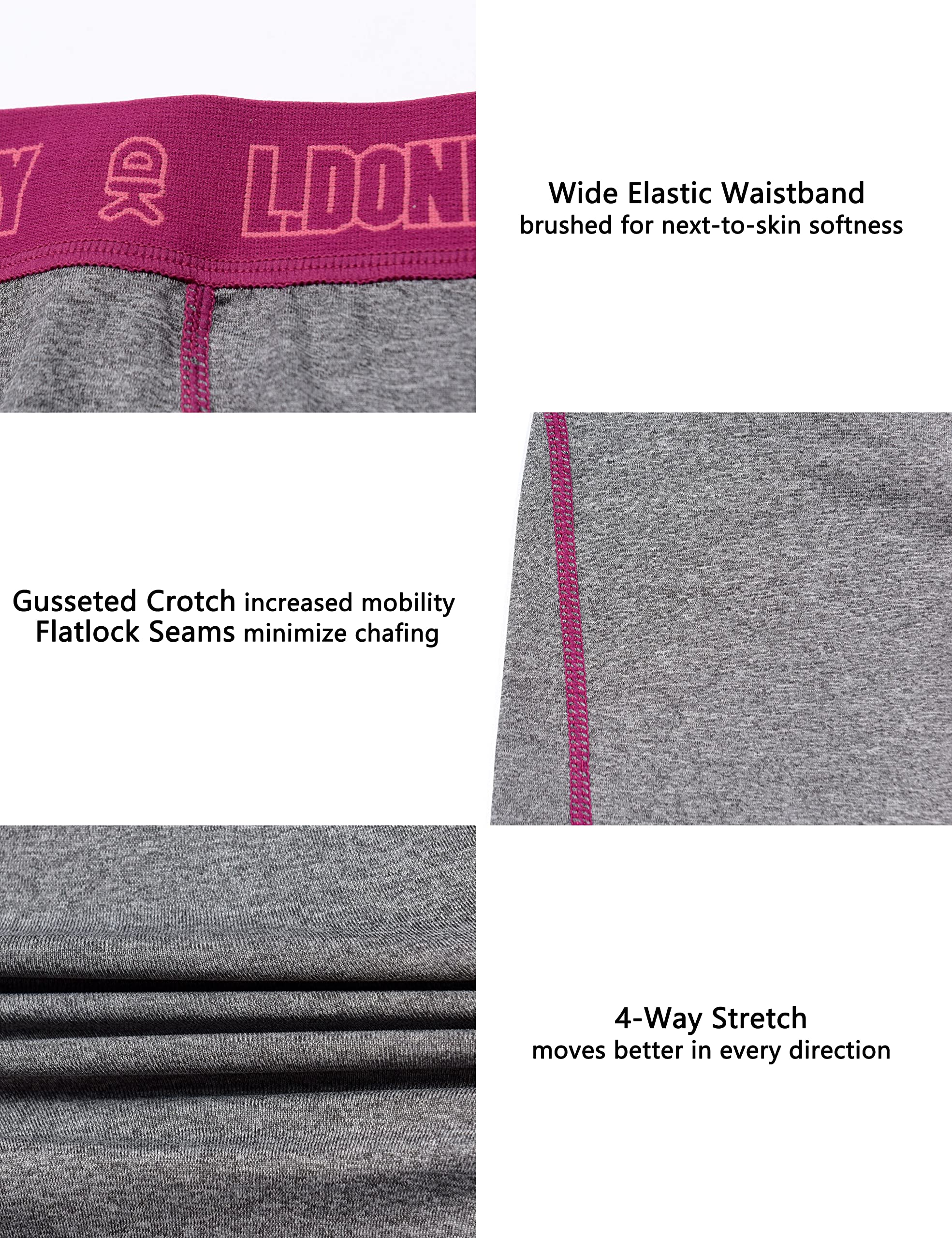 Little Donkey Andy Women's Thermal Underwear Sets Lightweight Warm Base Layers Quick Dry Wicking Top and Bottom for Winter Gray L