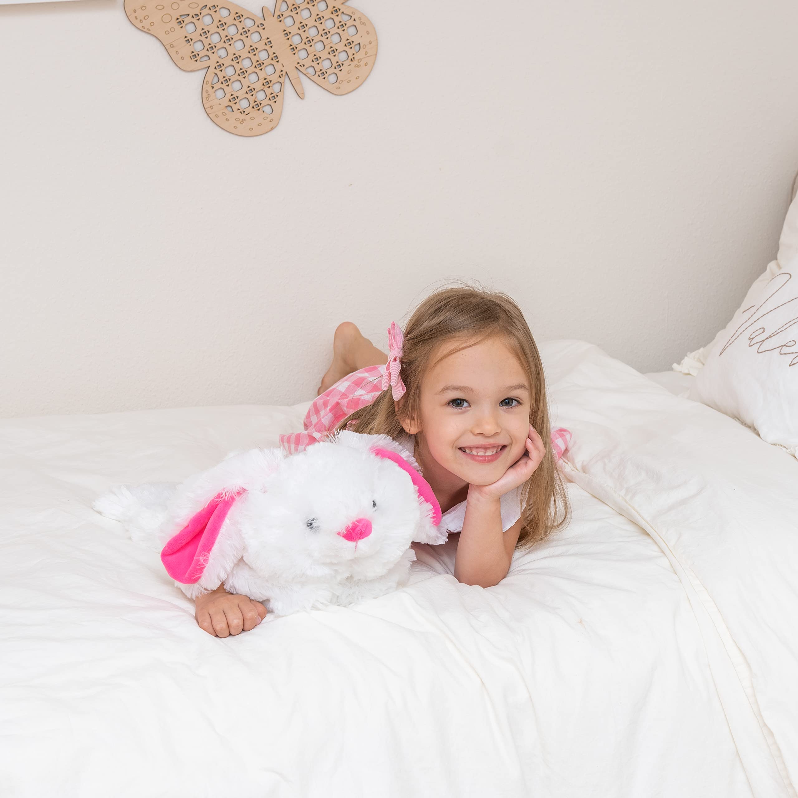 Lap Pals Weighted Stuffed Animal 2lbs - Cute Puppy, Bear, or Bunny Throw Pillows in Soft, Plush, Cotton - Great Gift for Adults, Kids, and Teens - Calming, Grounding and Comforting
