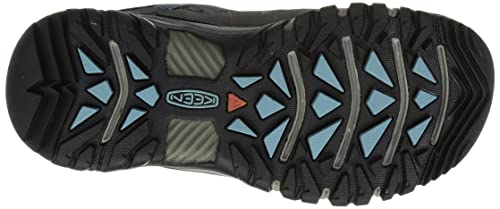 KEEN Women's Targhee 3 Low Height Waterproof Hiking Shoes, Magnet/Atlantic Blue, 7