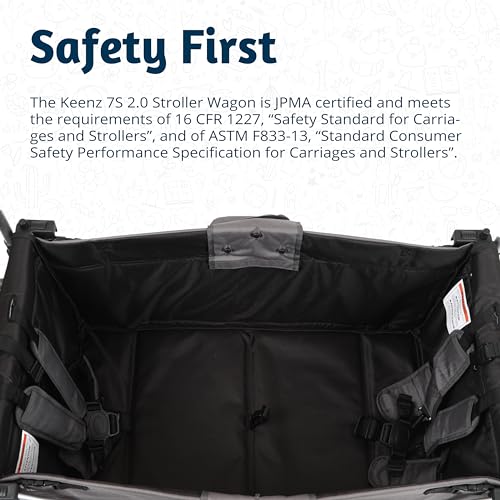 Keenz 7S 2.0 Stroller Wagon - Foldable, Double Stroller for Infant and Toddler, Safe Kids, with Sun Protection and 5-Point Harness, Ideal for Trips, Beach, Park - Fully Loaded with Accessories