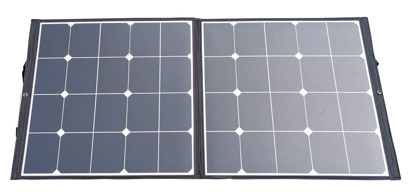 MEGASOLAR 100W Solar Charger Solar Panel Two Folded, with Solar Controller USB PD Type-C 90W and QC 3.0 and DC 12v 15v 20v Output, for Charging Cell Phones Laptop Solar Generator, Car Boat RV Trailer