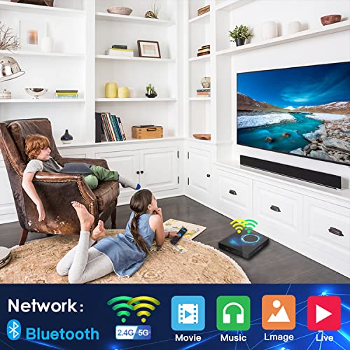 Upvivi Android TV Box 10.0 OS with 2GB RAM 16GB ROM Smart Android Box with Allwinner H616 Quad-core Supports 2.4G/5.0GHz Dual-WiFi 6K Utral HD Bluetooth 4.0 Android TV Boxes