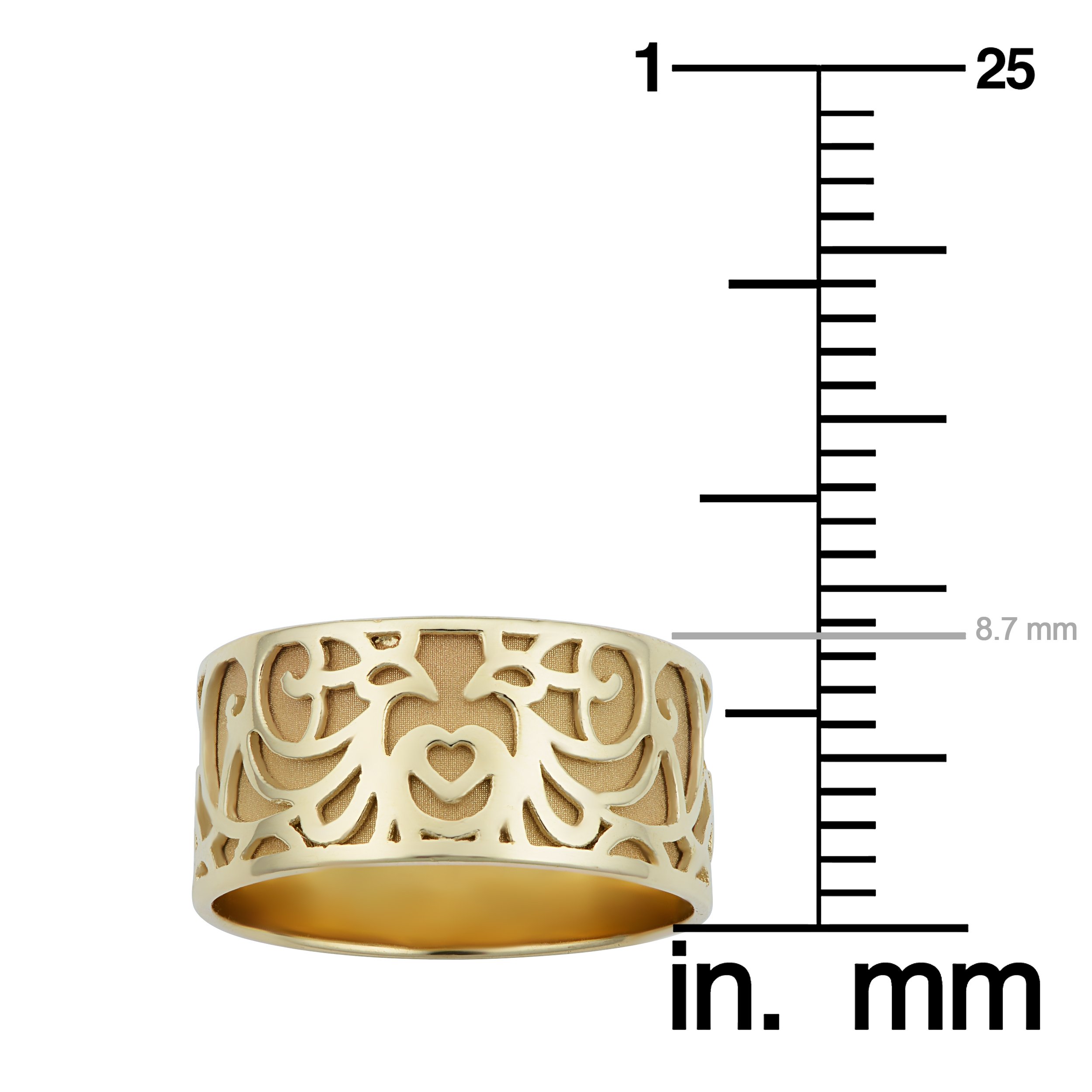Kooljewelry 14k Yellow Gold Filgree Band Ring (size 9)